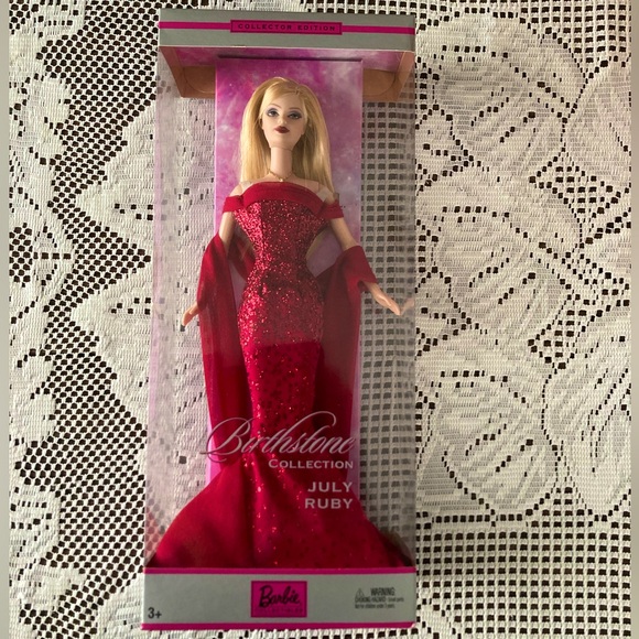 Barbie | Toys | Birthstone Collection July Ruby Barbie Doll Mattel ...